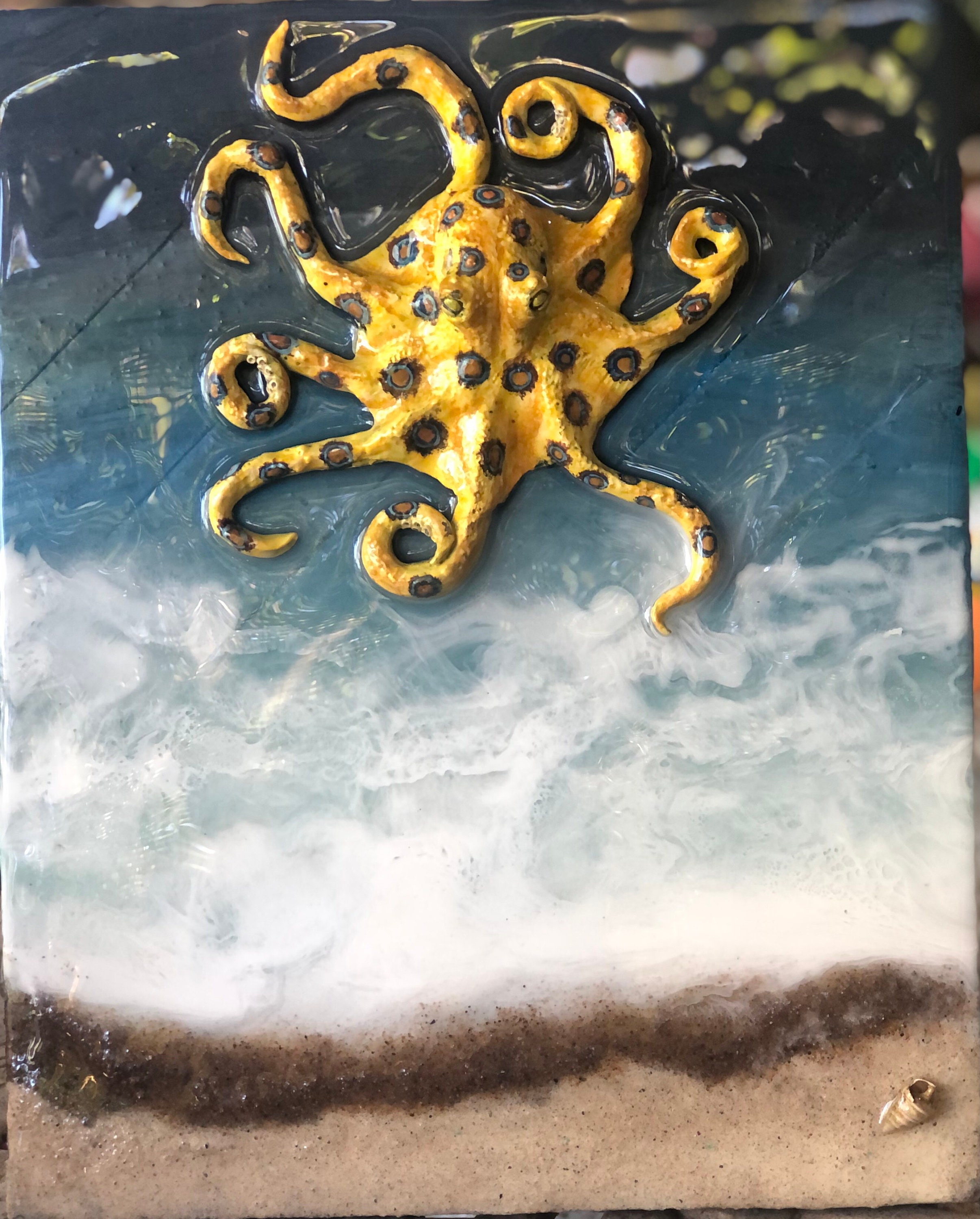 Handmade Sculpture OOAK Octopus Creature Plaque Art & Collectibles ...