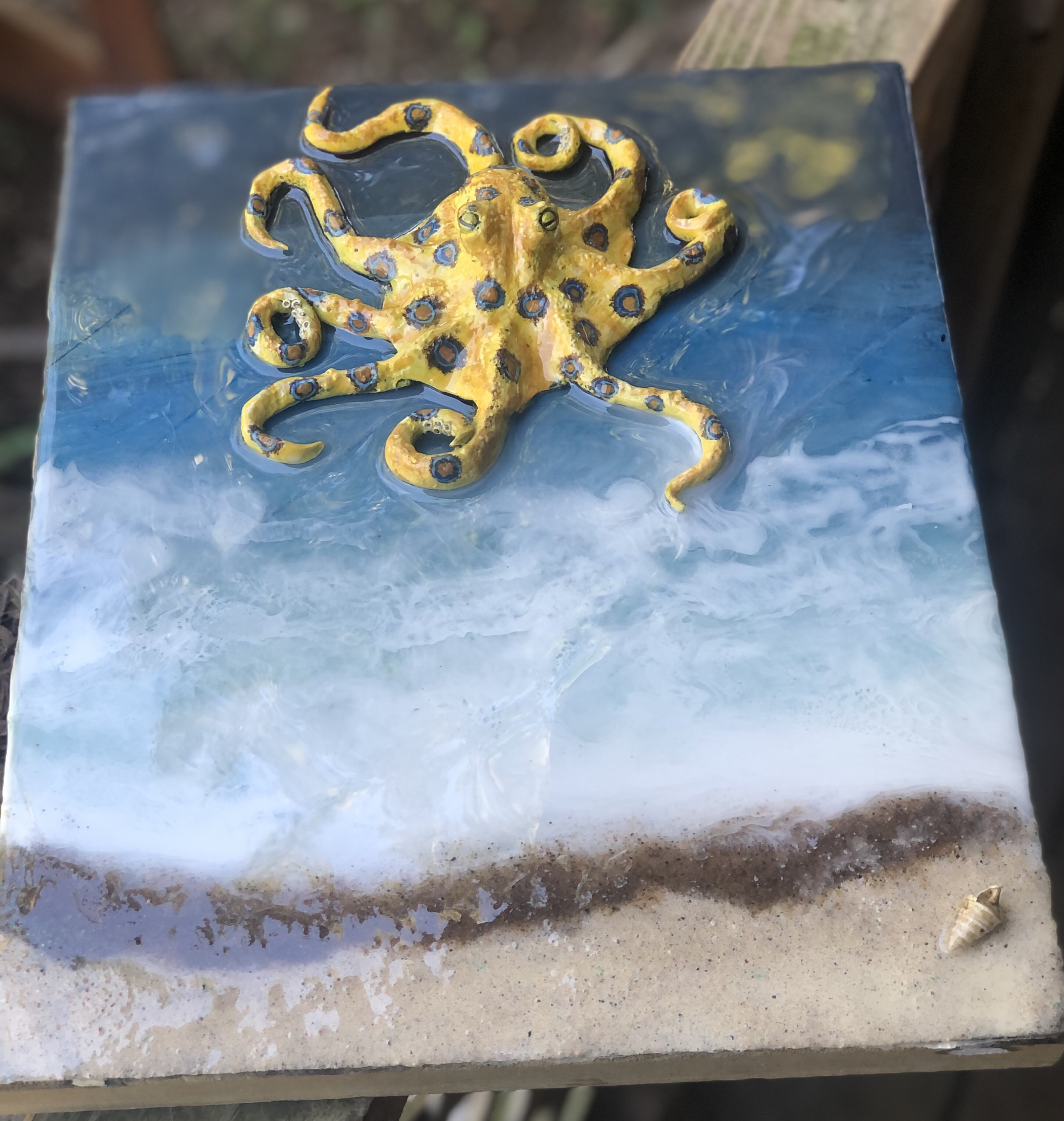 Handmade Sculpture OOAK Octopus Creature Plaque Art & Collectibles ...