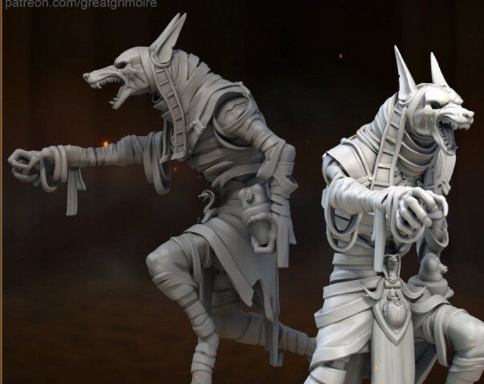 Undead Anubis Great Grimoire 3d Printed Resin Miniature - Etsy