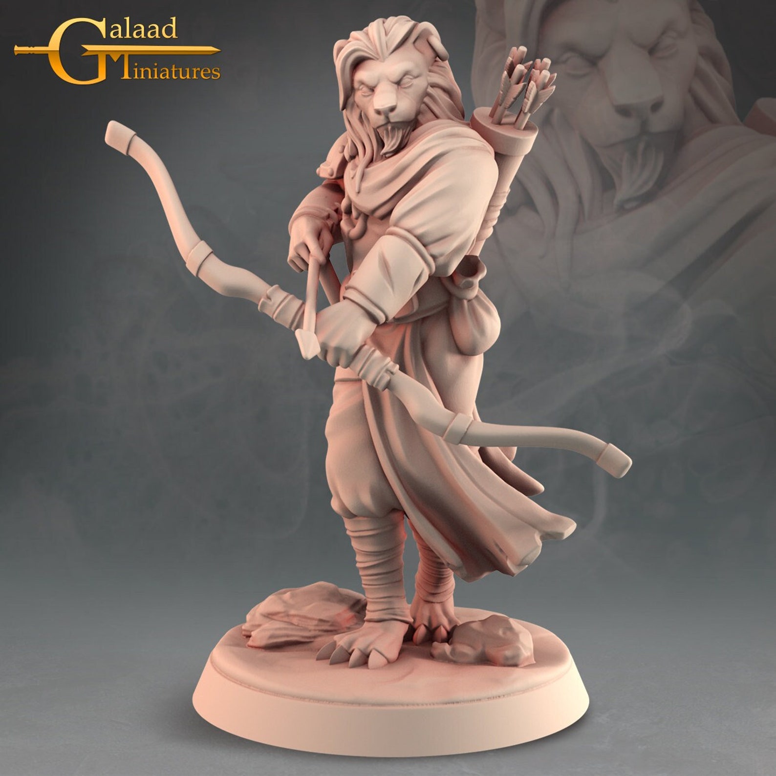 Leonin | Galaad | 3d Printed Resin Miniature | Mini | Fantasy ...