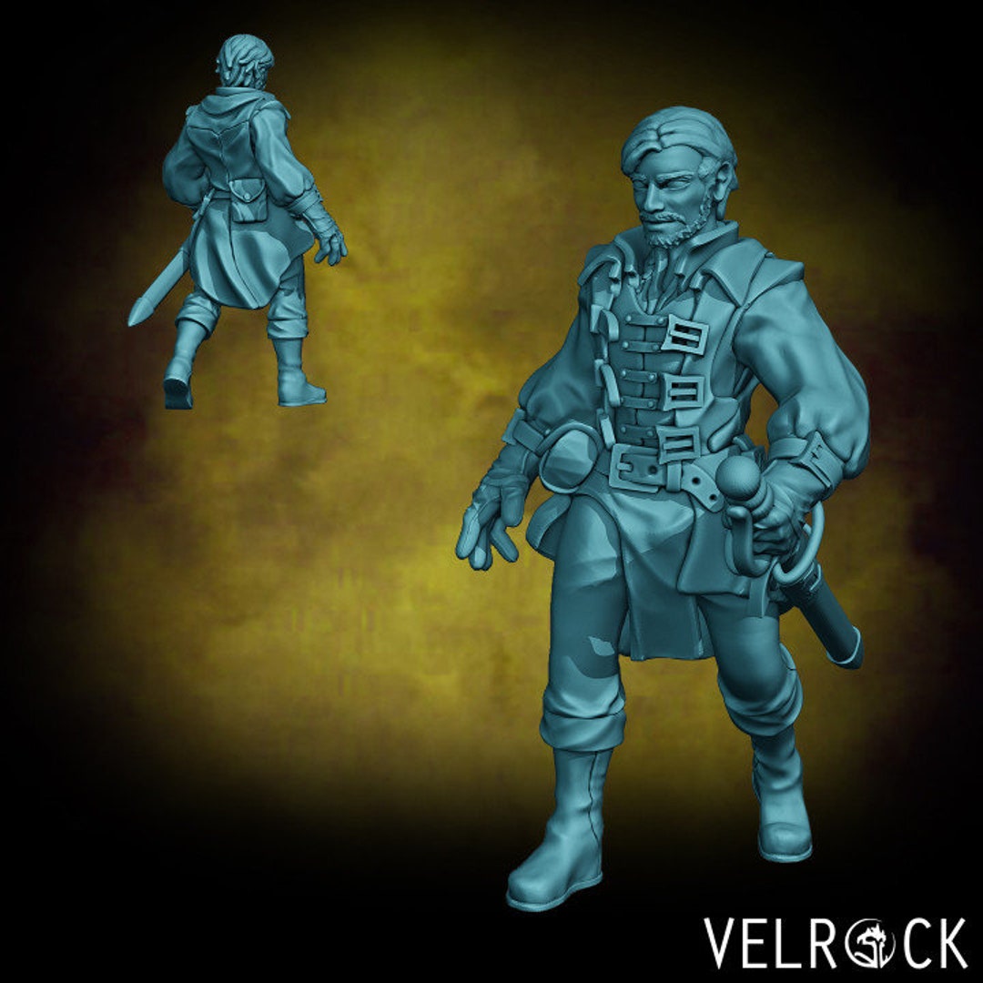Male Human Pirates, 2 Variations | Velrock | 3d Printed Resin Miniature ...