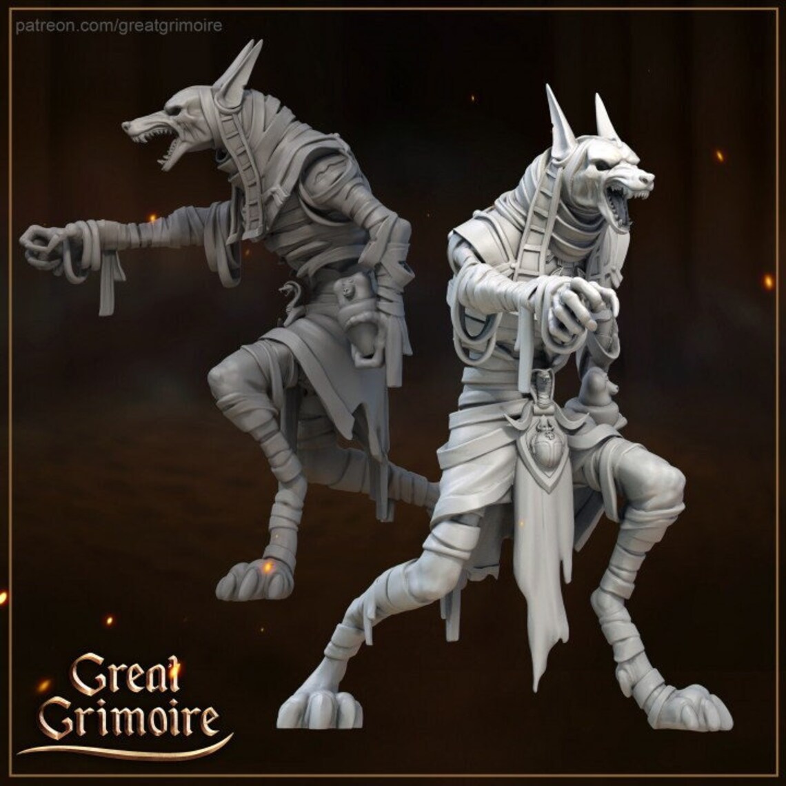 Undead Anubis | Great Grimoire | 3d Printed Resin Miniature | Mini ...