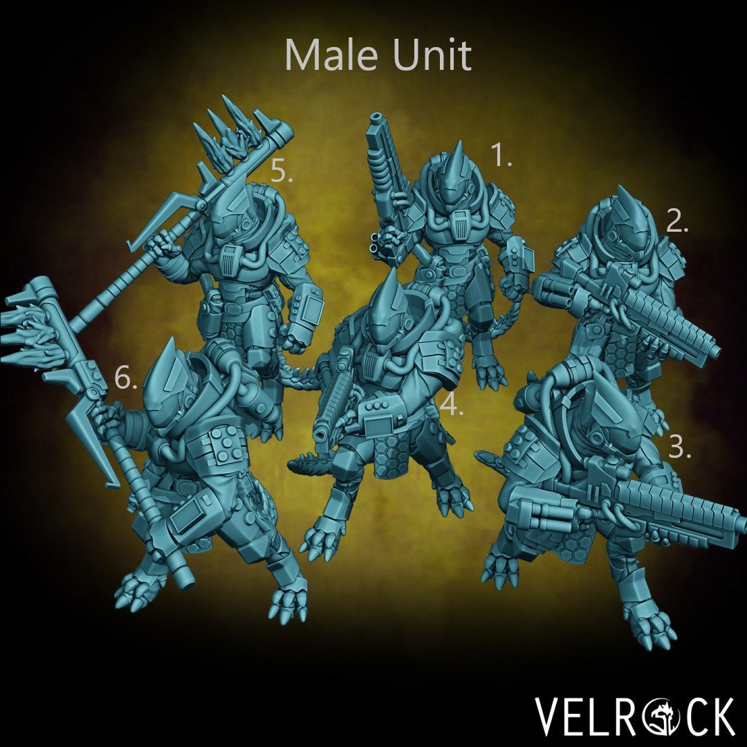 Saurian Mercenary Grunts - 12 Variations | Velrock | 3d Printed Resin Miniature | Mini | Fantasy ...