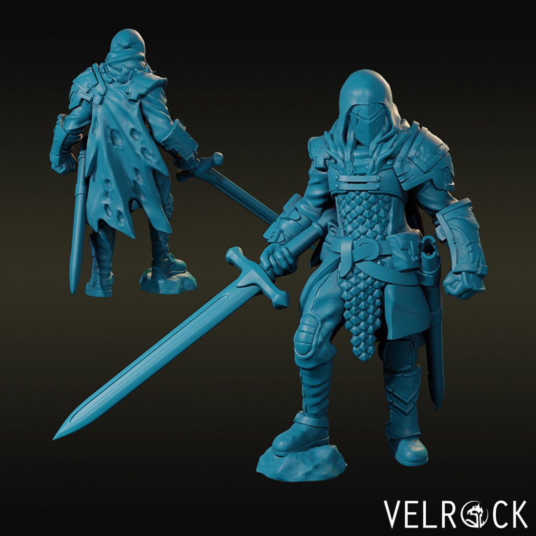 Weary Knight With Greatsword Velrock 3d Printed Resin Miniature Mini ...