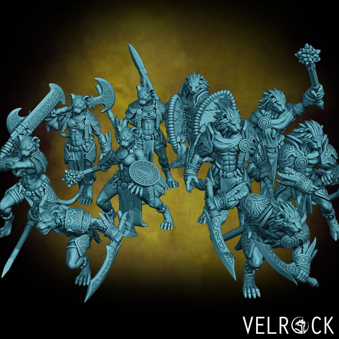 Female Leonin Warriors | Velrock | 3d Printed Resin Miniature | Mini ...
