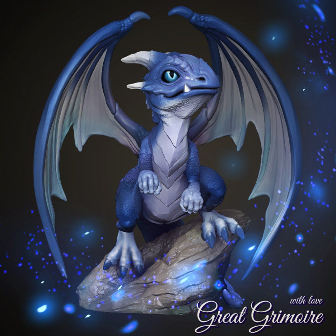Baby Dragon Great Grimoire 3d Printed Resin Miniature Mini Fantasy ...