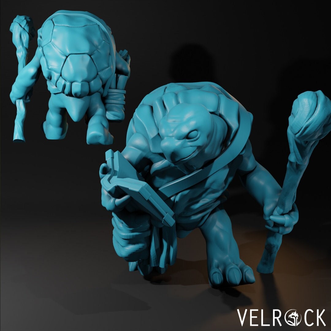 Tortle Wizard With Staff | Velrock | 3d Printed Resin Miniature | Mini ...