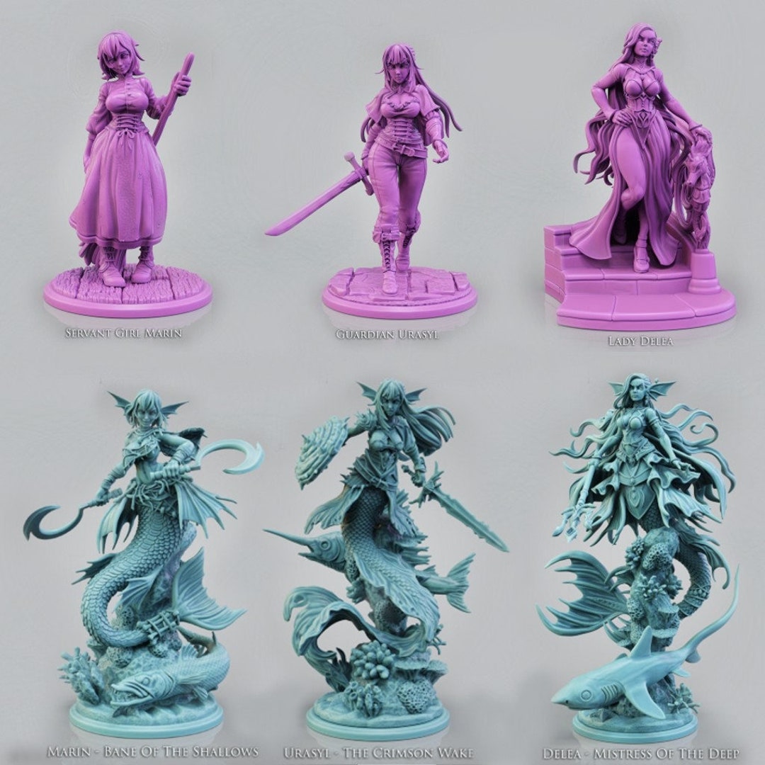 Water Nymph Envoys - 2 Forms, 3 Versions SFW/NSFW 35/54mm | Ronin Arts ...
