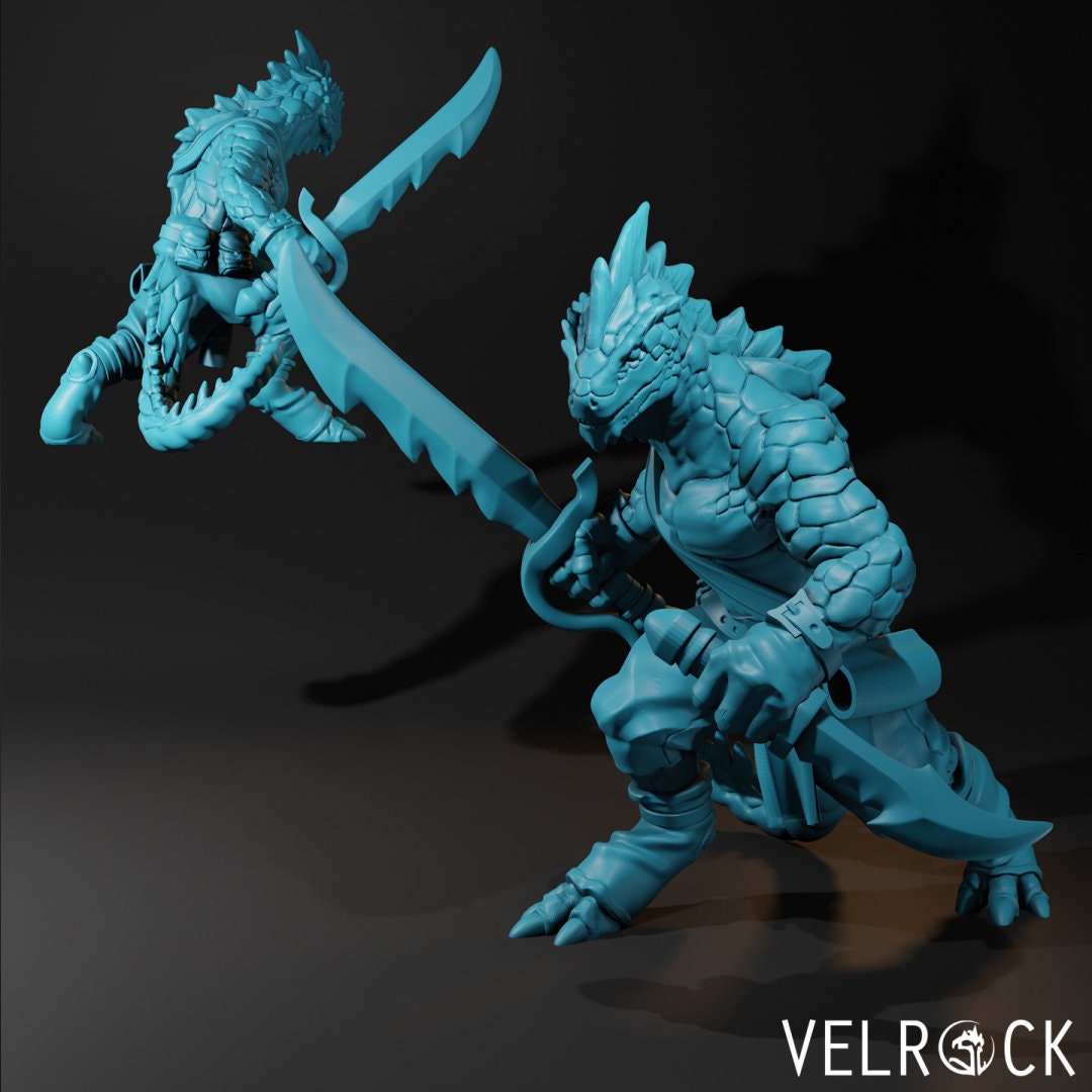 Lizardfolk Pirate | Velrock | 3d Printed Resin Miniature | Mini ...