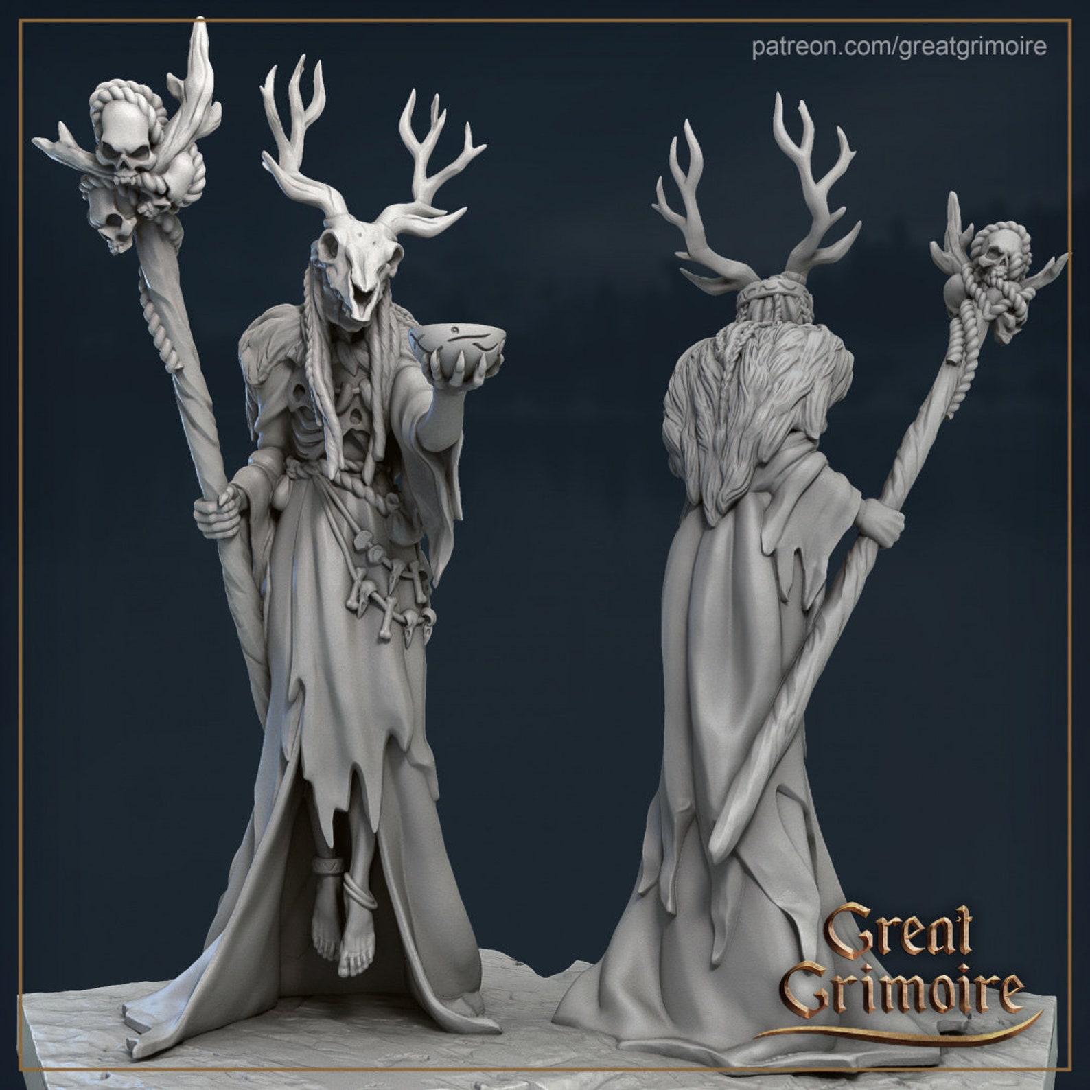 Shaman | Great Grimoire | 3d Printed Resin Miniature | Mini | Fantasy ...