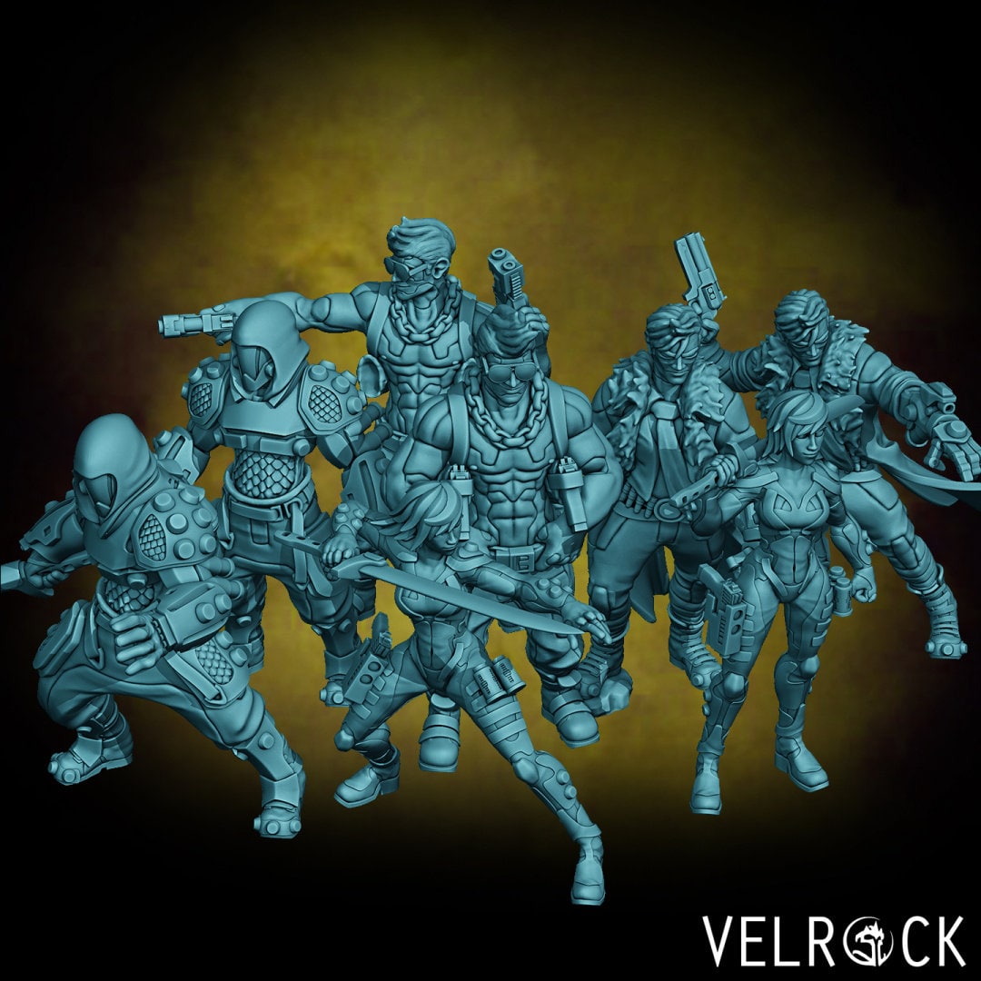 Cyberpunk Heroes | Velrock | 3d Printed Resin Miniature | Mini ...
