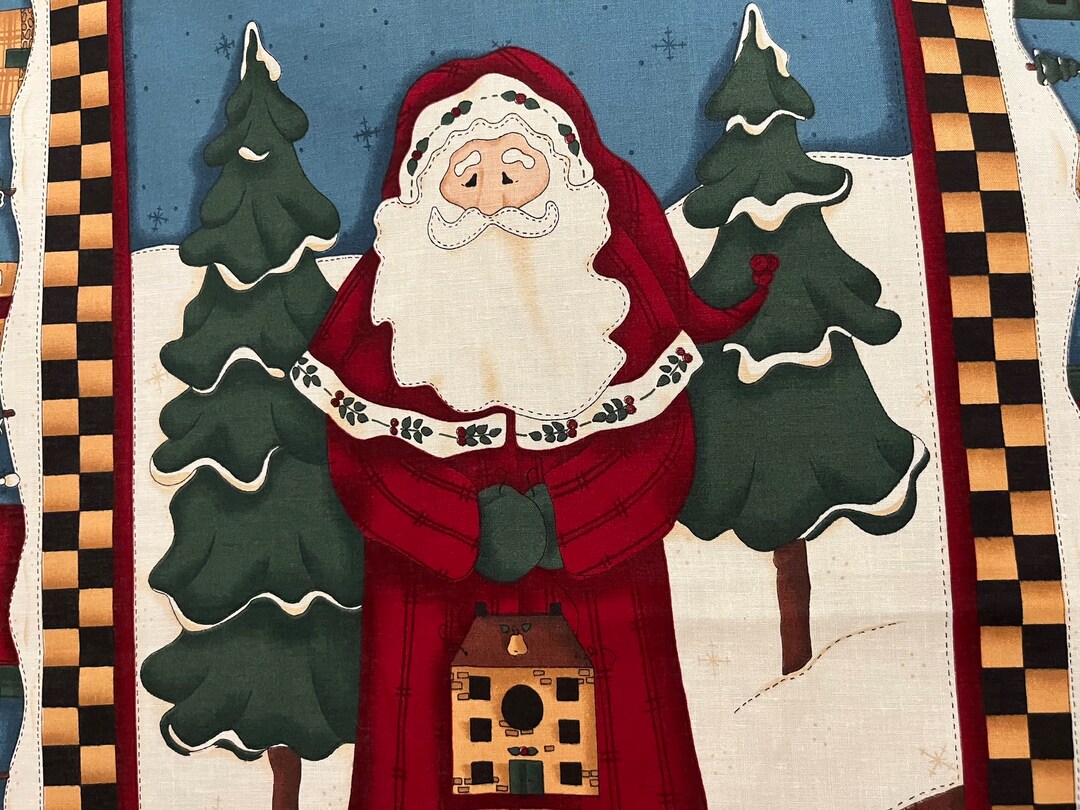 Christmas Fabric Panel, Santa - Etsy