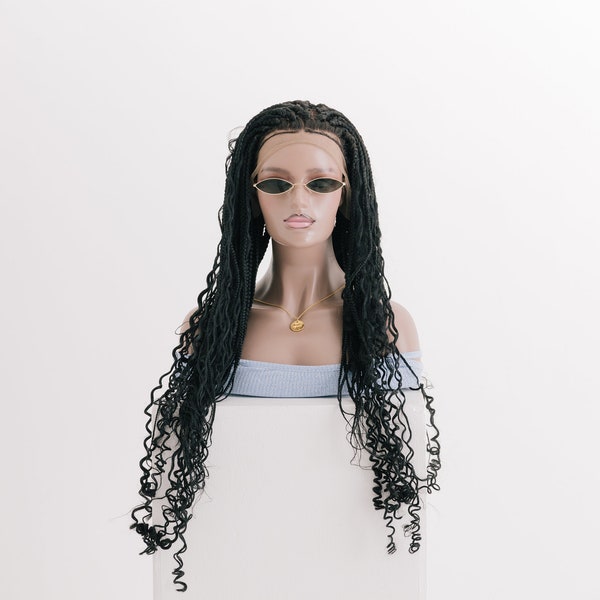 Human Hair Box Braid Wig - Etsy
