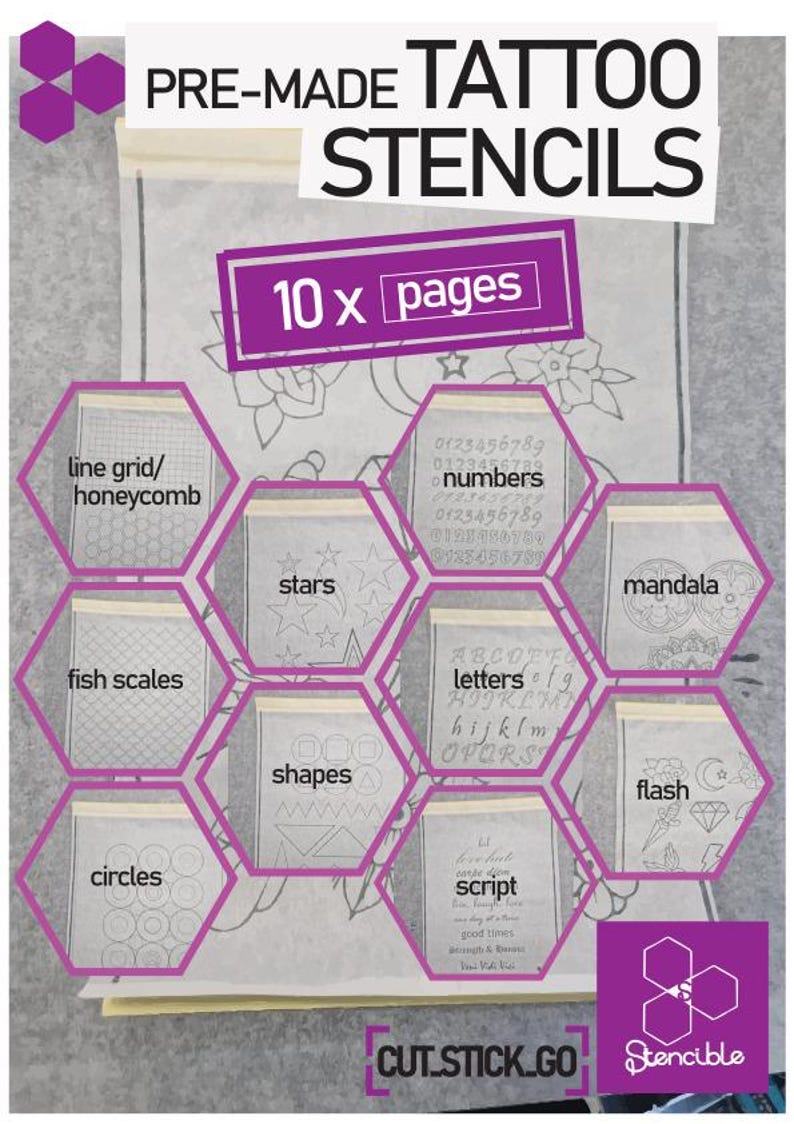 Tattoo Practice Stencils: Linework, Shapes, Mandalas - 10 Pack - Etsy