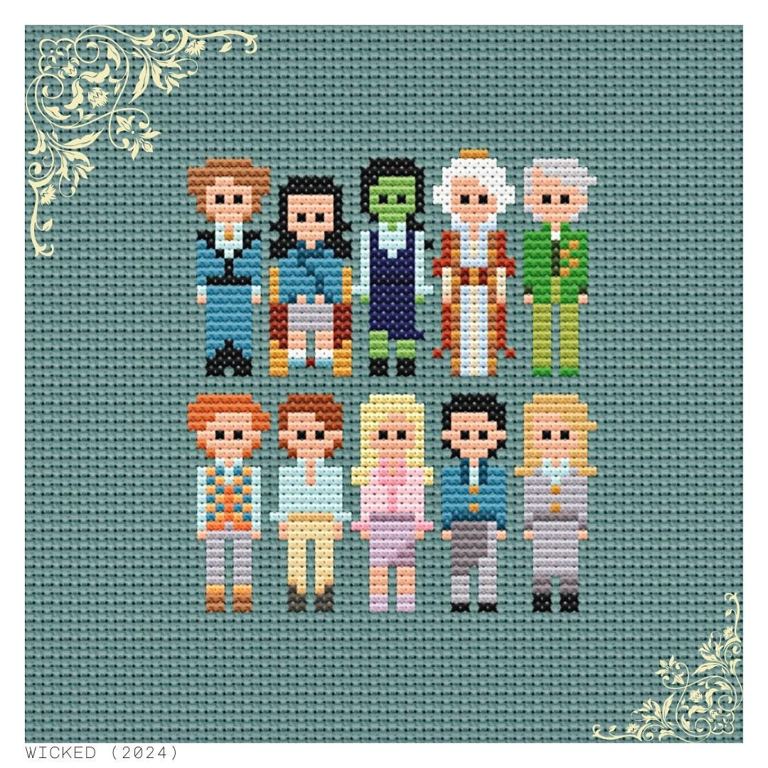 Wicked (2024) Parody - Fantasy - Musical - Cross Stitch Pattern - Pixel ...