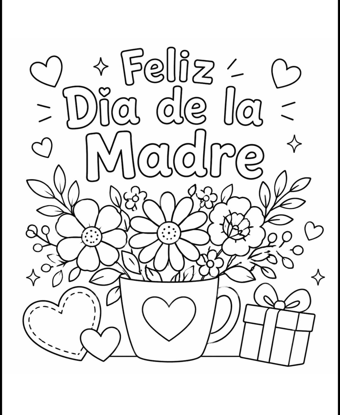 Página Para Colorear Del Día De La Madres. - Etsy