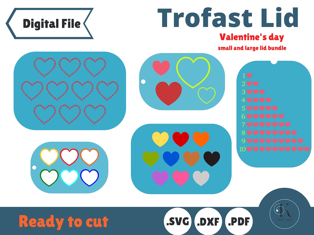 Valentine's Day Activity Trofast Lid SVG for IKEA Flisat Sensory Table ...