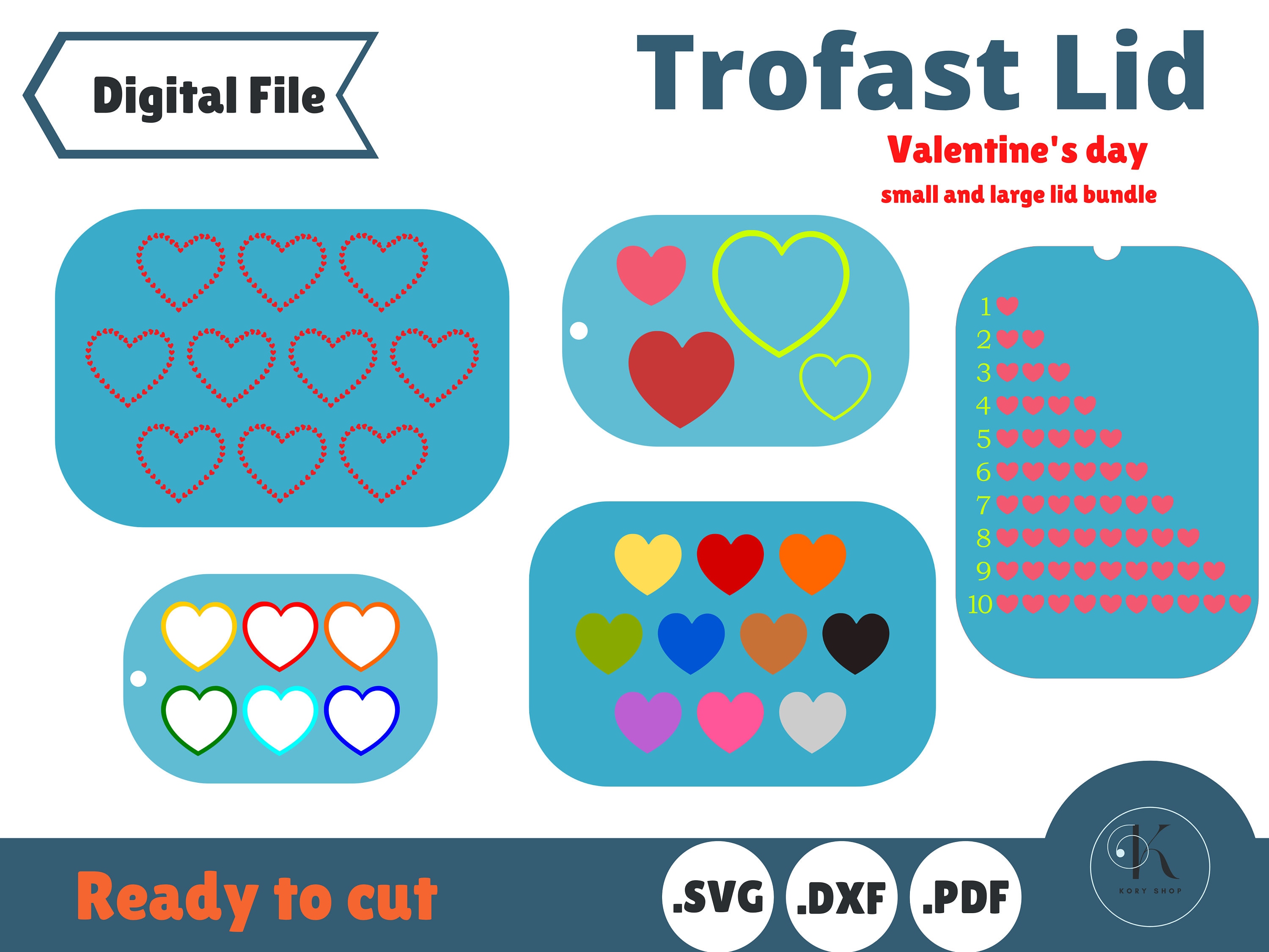 Valentine's Day Activity Trofast Lid SVG for IKEA Flisat Sensory Table ...