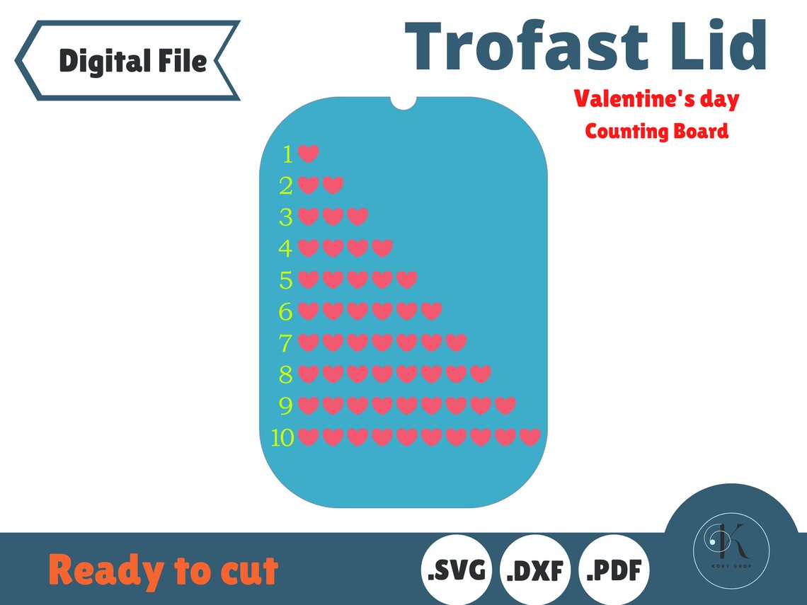 Valentine's Day Activity Trofast Lid SVG for IKEA Flisat Sensory Table ...