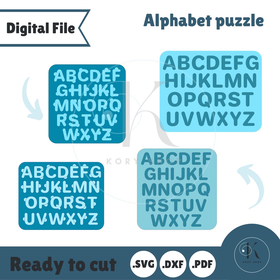 Children Education Puzzle, Alphabet Puzzle File, Vector, Laser Cut ...