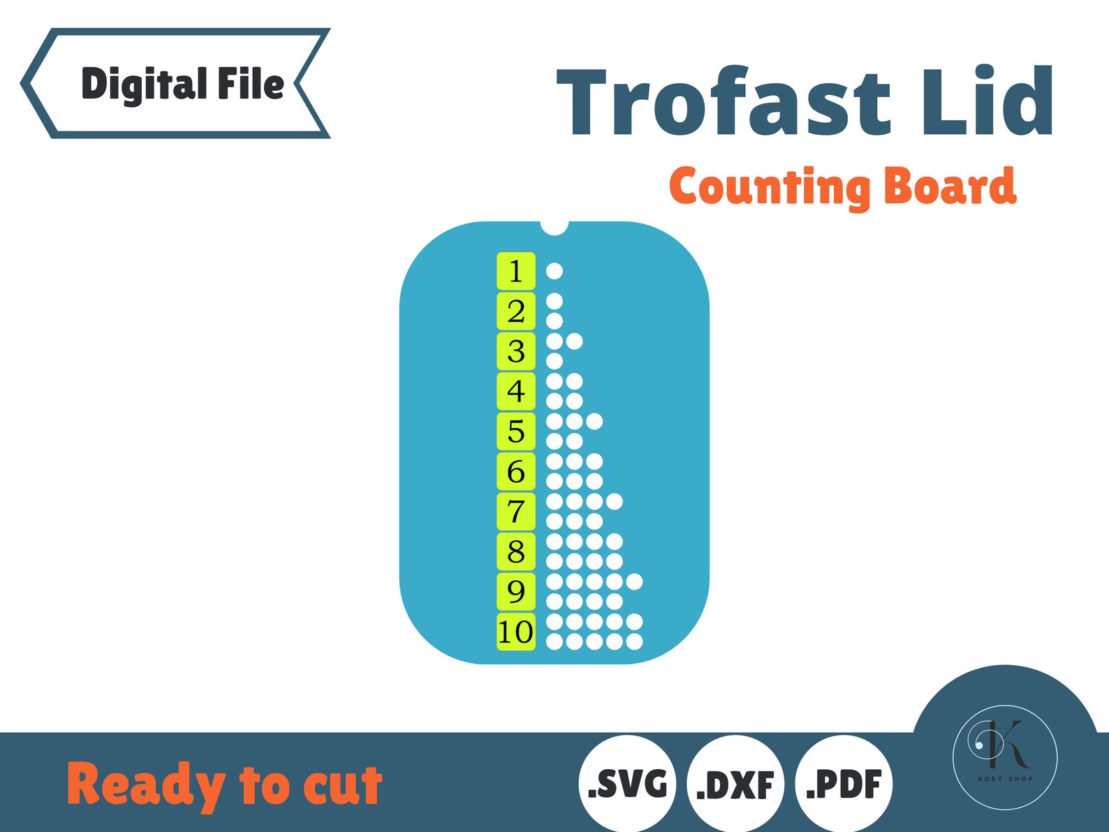 Counting Boar Trofast Lid Template for IKEA Flisat Sensory Table, Large ...