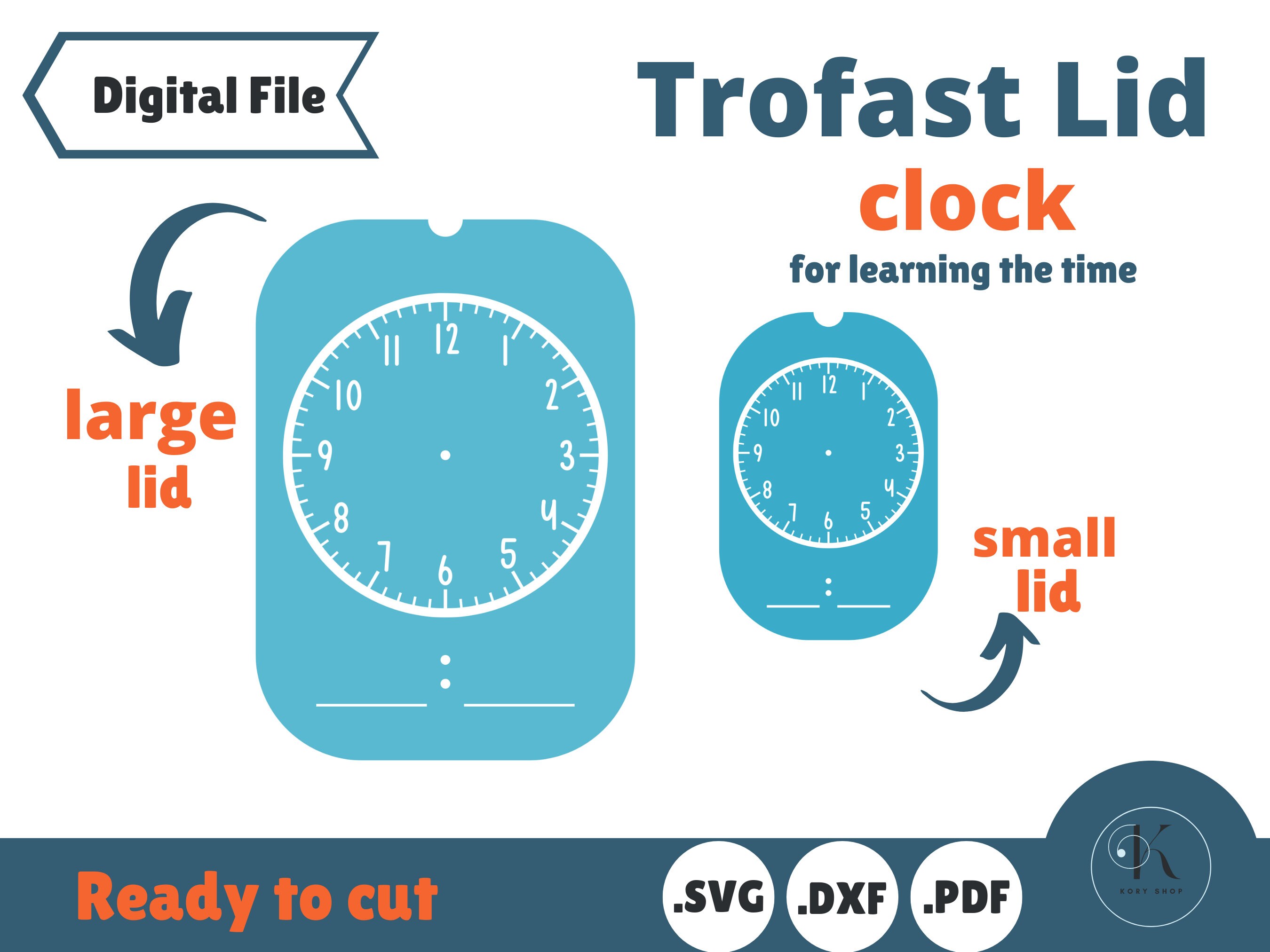 Let's Learn the Clock Trofast Lid SVG for IKEA Flisat Sensory Table ...