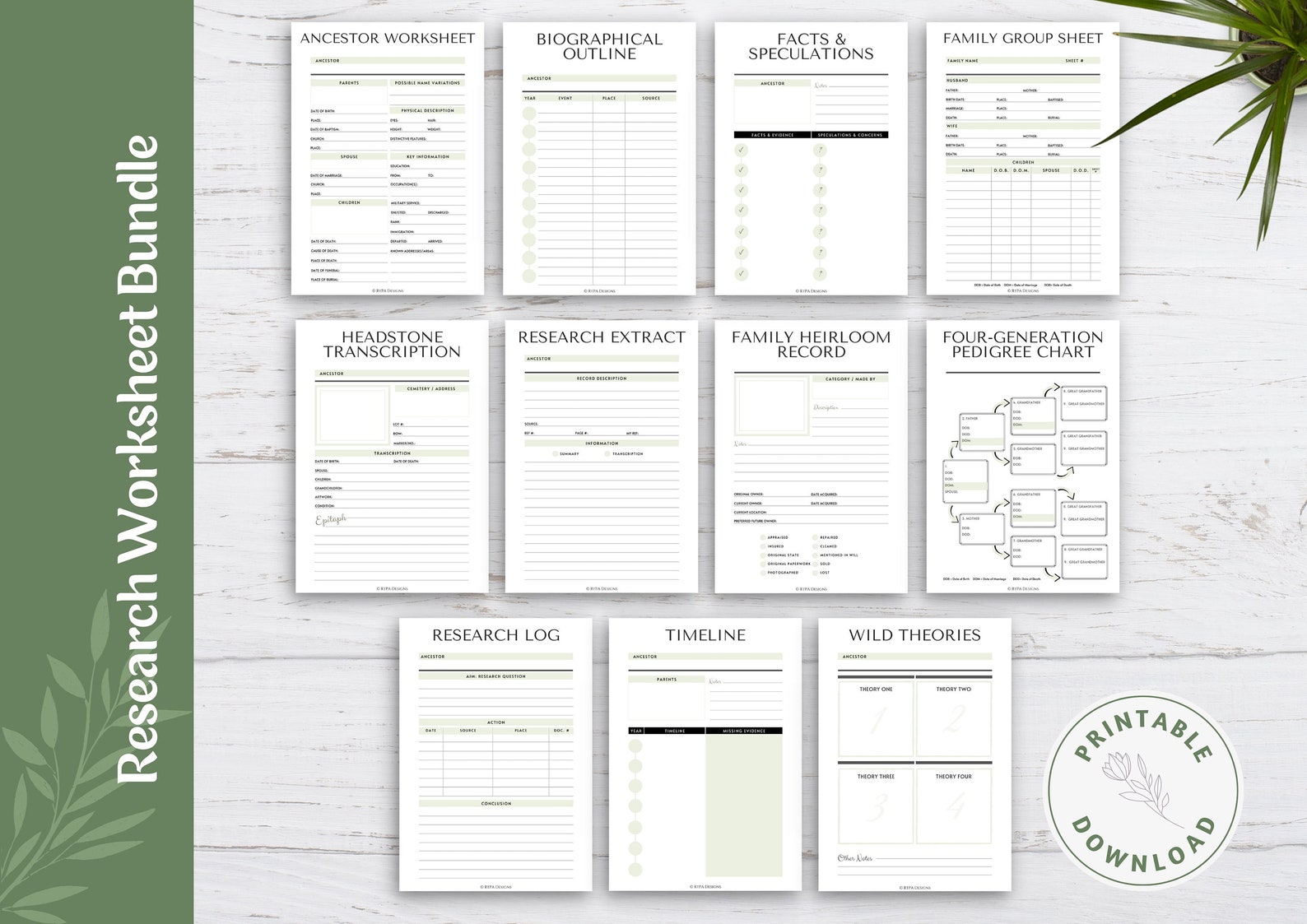 Family History Worksheet Bundle | Worksheets | PDF | Genealogy | Sage ...