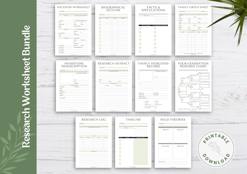 Family History Worksheet Bundle | Worksheets | PDF | Genealogy | Sage ...