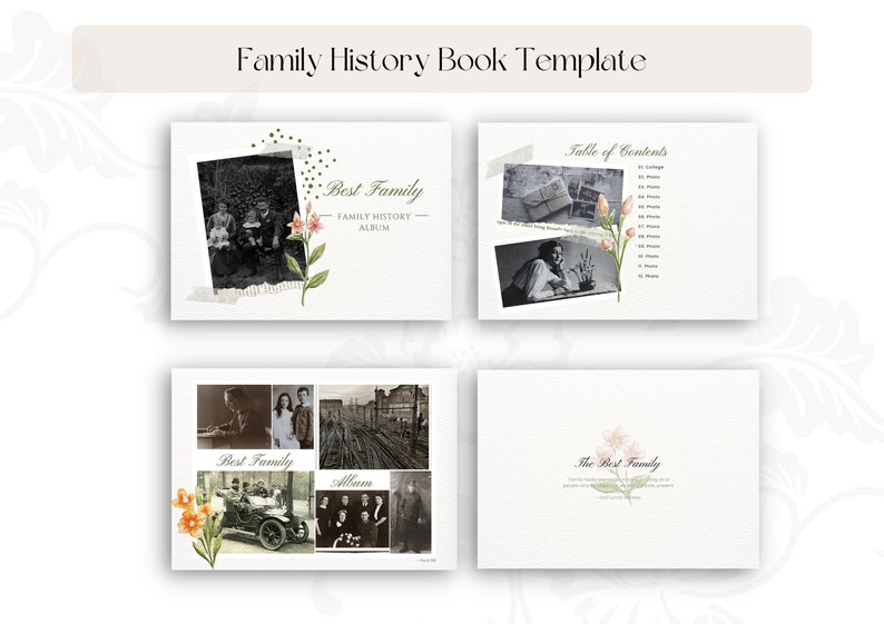 Family History Photo Book Template | Canva Template | Ancestry ...