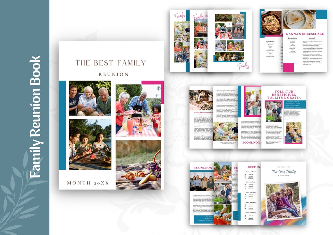 Family Reunion Booklet Editable Template | Canva Template | iPad Mac PC ...