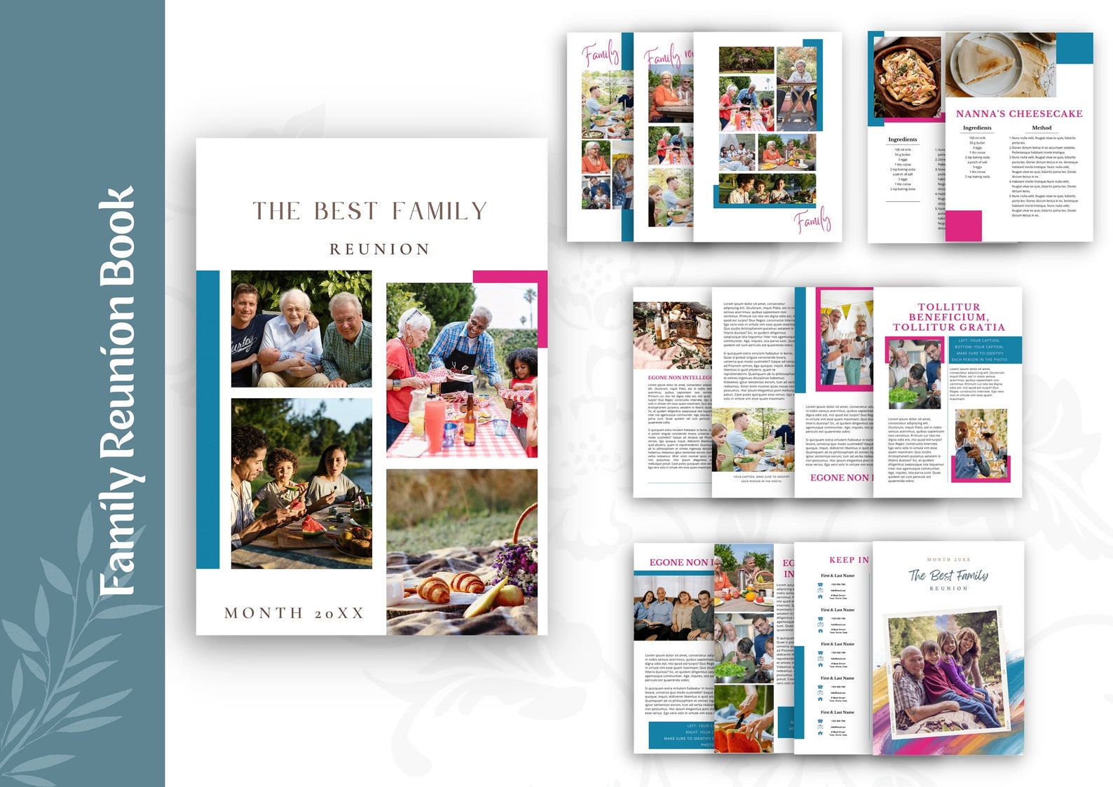 Family Reunion Booklet Editable Template | Canva Template | iPad Mac PC ...