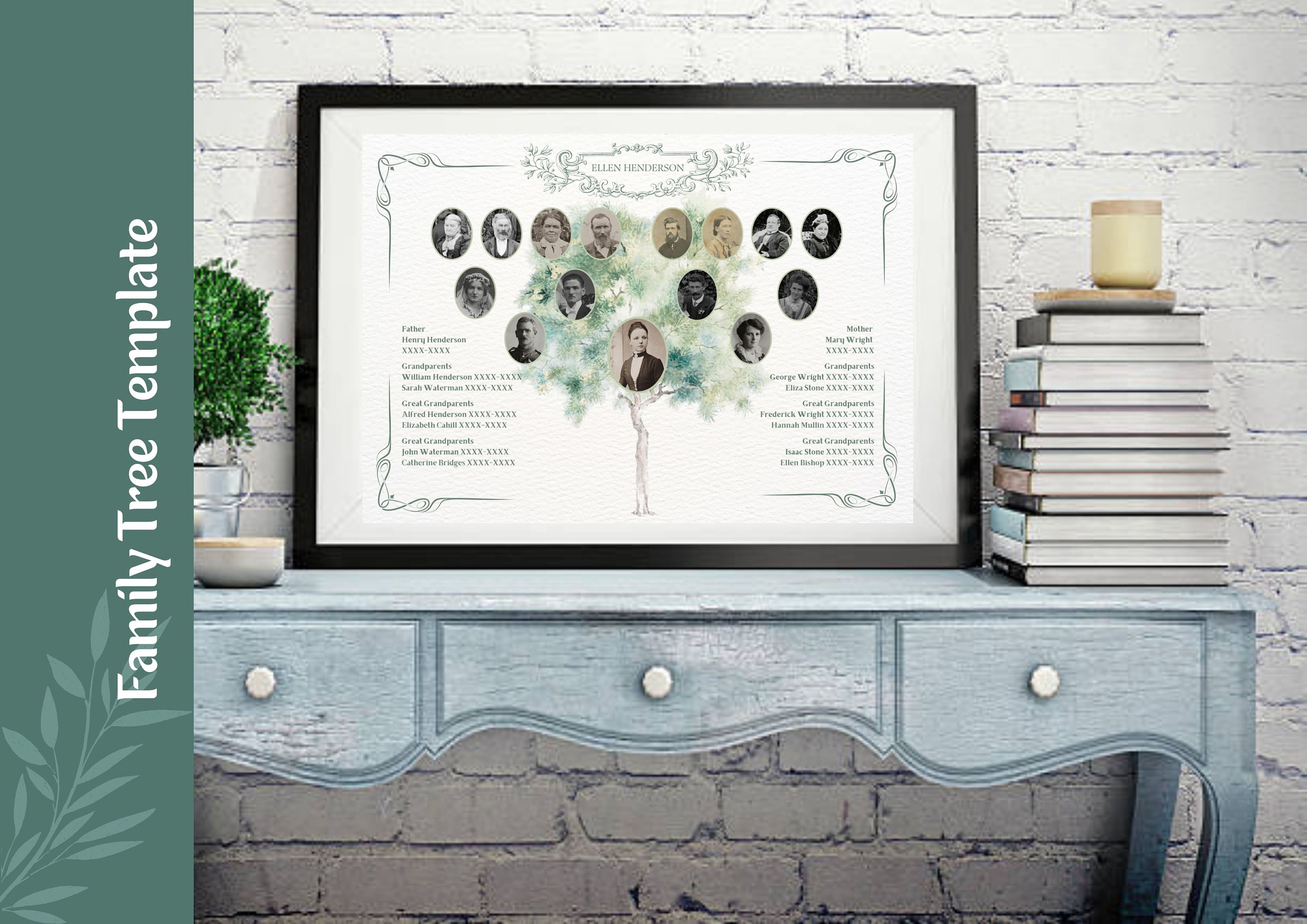 Family Tree Template | Family Tree Chart | Genealogy Print | Family ...