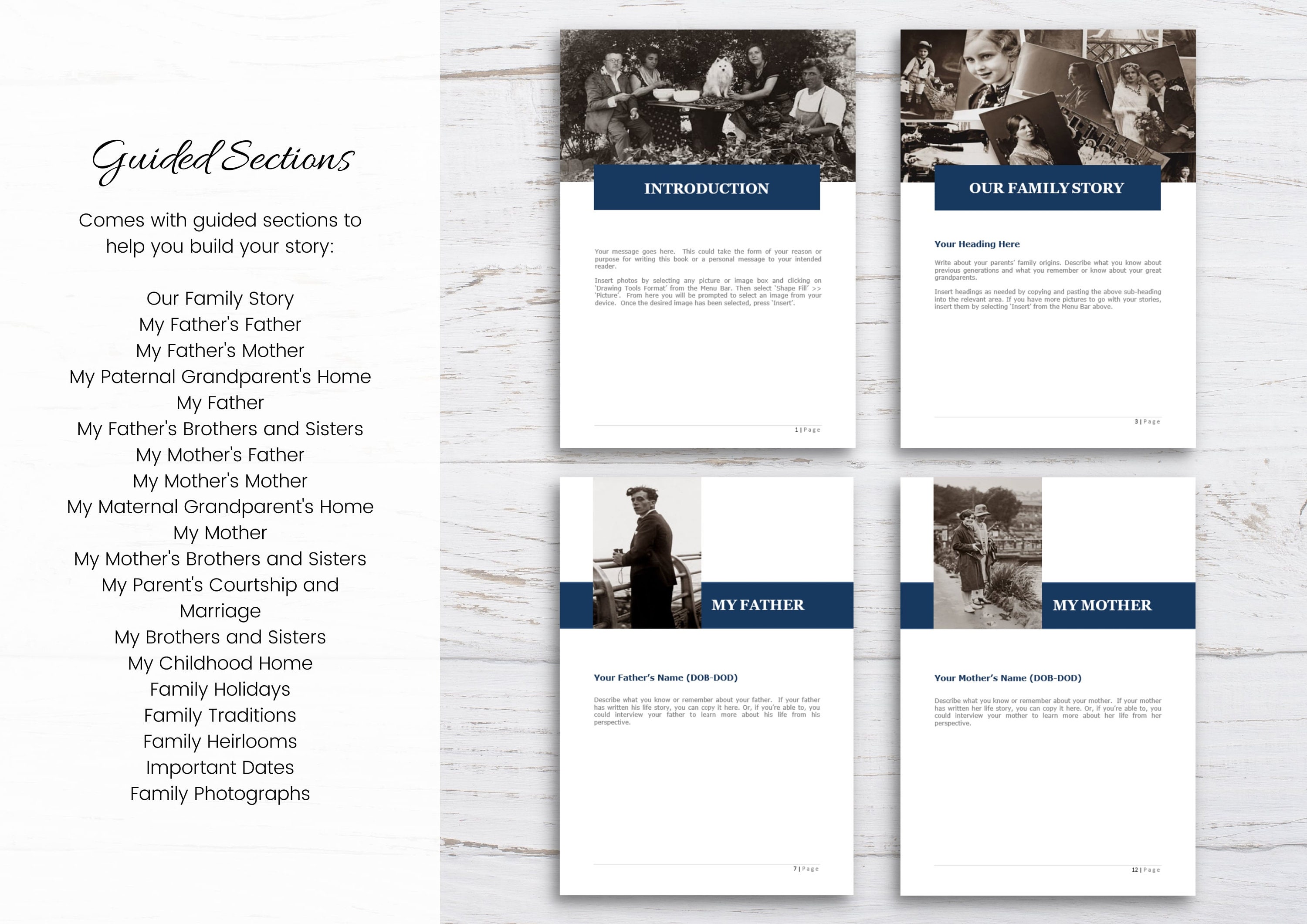 Our Family Book Template | MS Word | Instant Printable Download ...