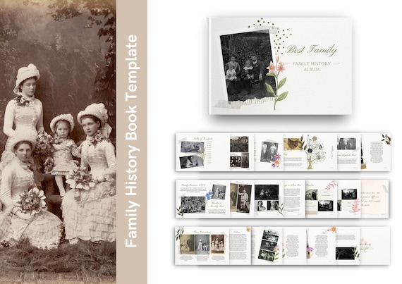 Family History Photo Book Template Canva Template Ancestry - Etsy