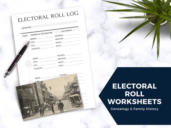 Electoral Roll Log Worksheets Family History Genealogy | Etsy
