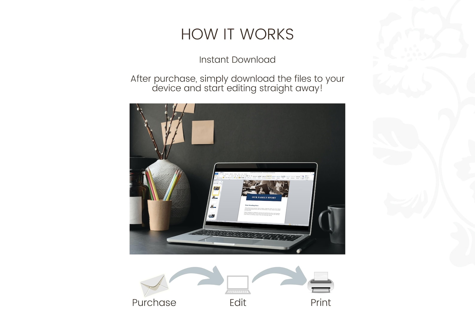 Our Family Book Template | MS Word | Instant Printable Download ...