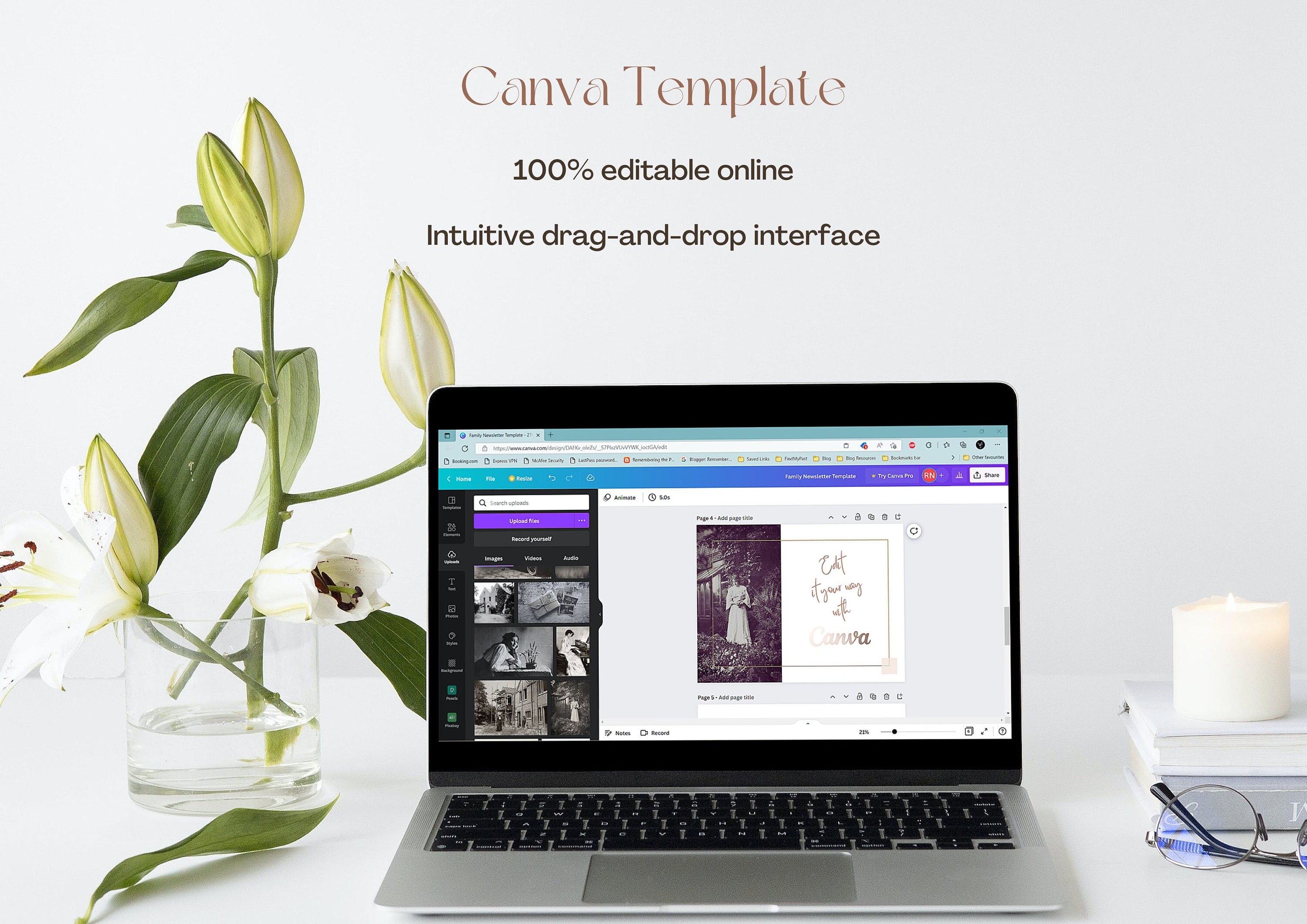 Family Reunion Booklet Editable Template | Canva Template | iPad Mac PC ...