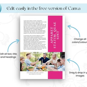 Family Reunion Booklet Editable Template | Canva Template | iPad Mac PC ...