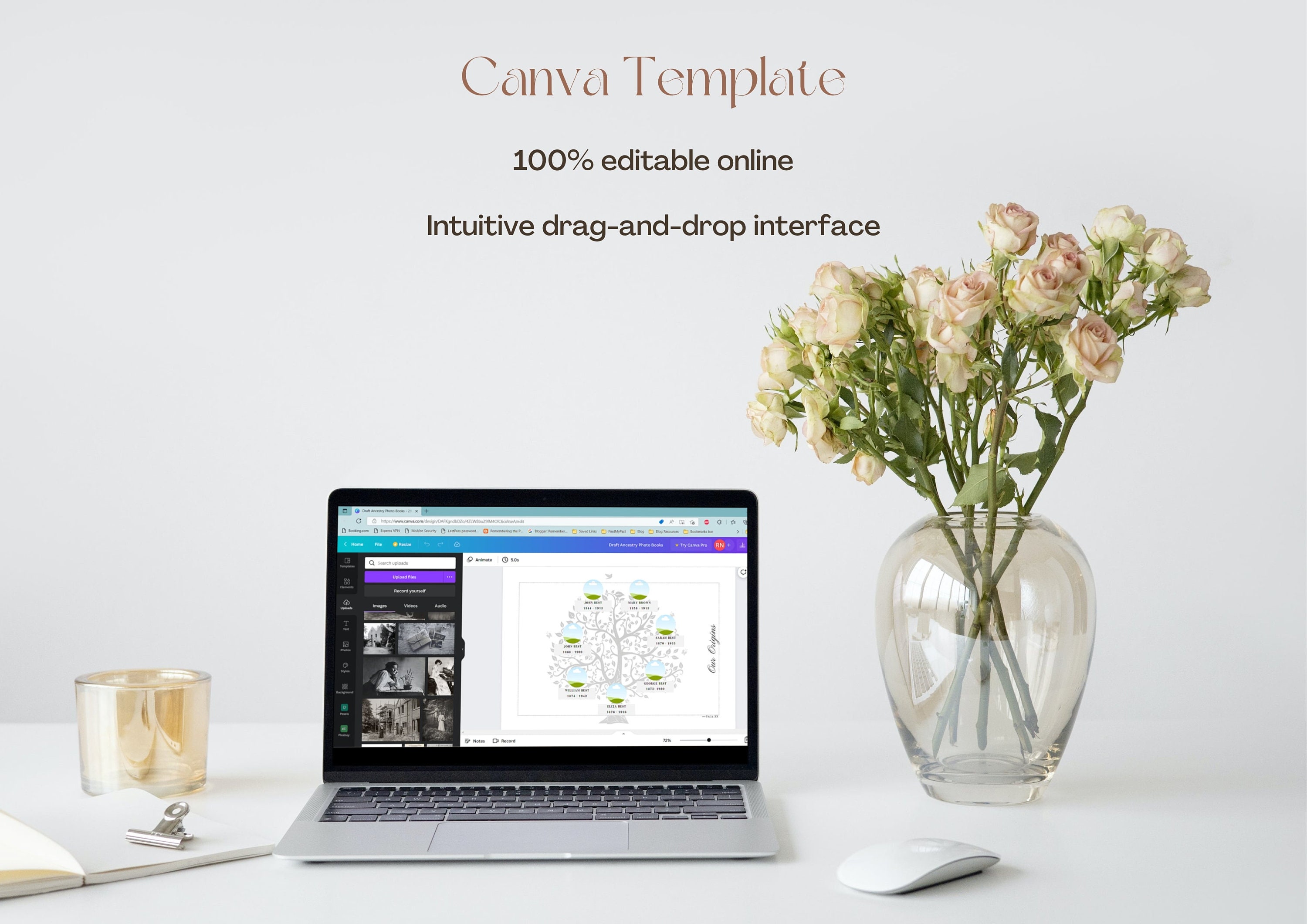 Family History Photo Book Template | Canva Template | Ancestry ...