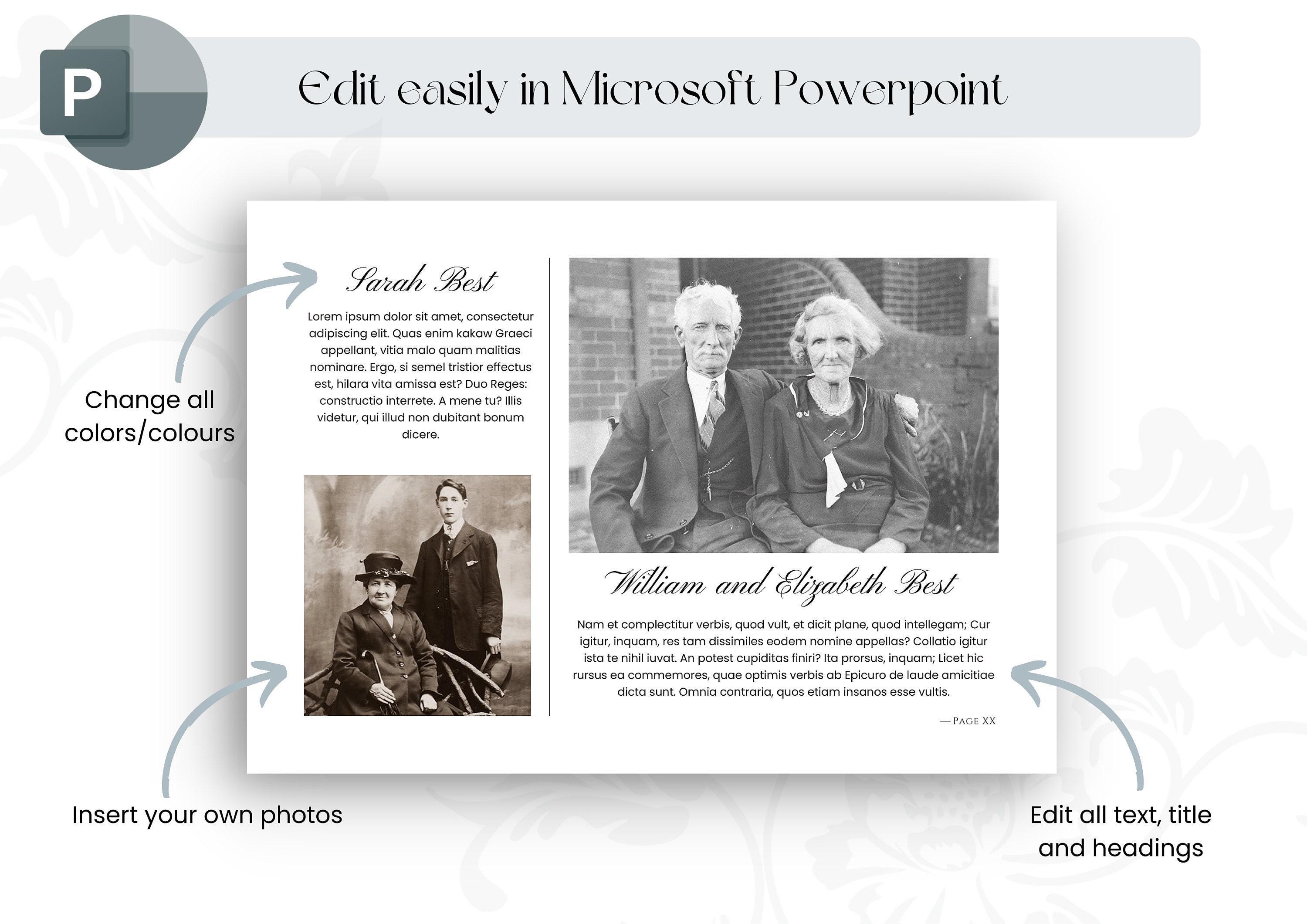Family History Photo Book Template | Powerpoint Template | Ancestry ...