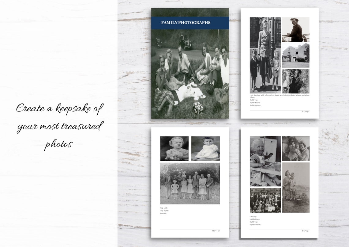 Our Family Book Template | MS Word | Instant Printable Download ...