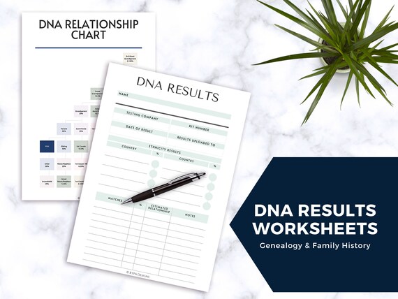 DNA Results Worksheet DNA Relationship Chart Family - Etsy