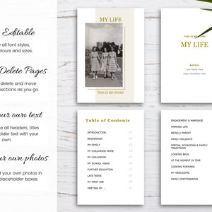 My Life Book Template | MS Word | Instant Printable Download | Simple ...