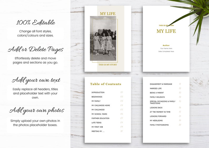 My Life Book Template | MS Word | Instant Printable Download | Simple ...