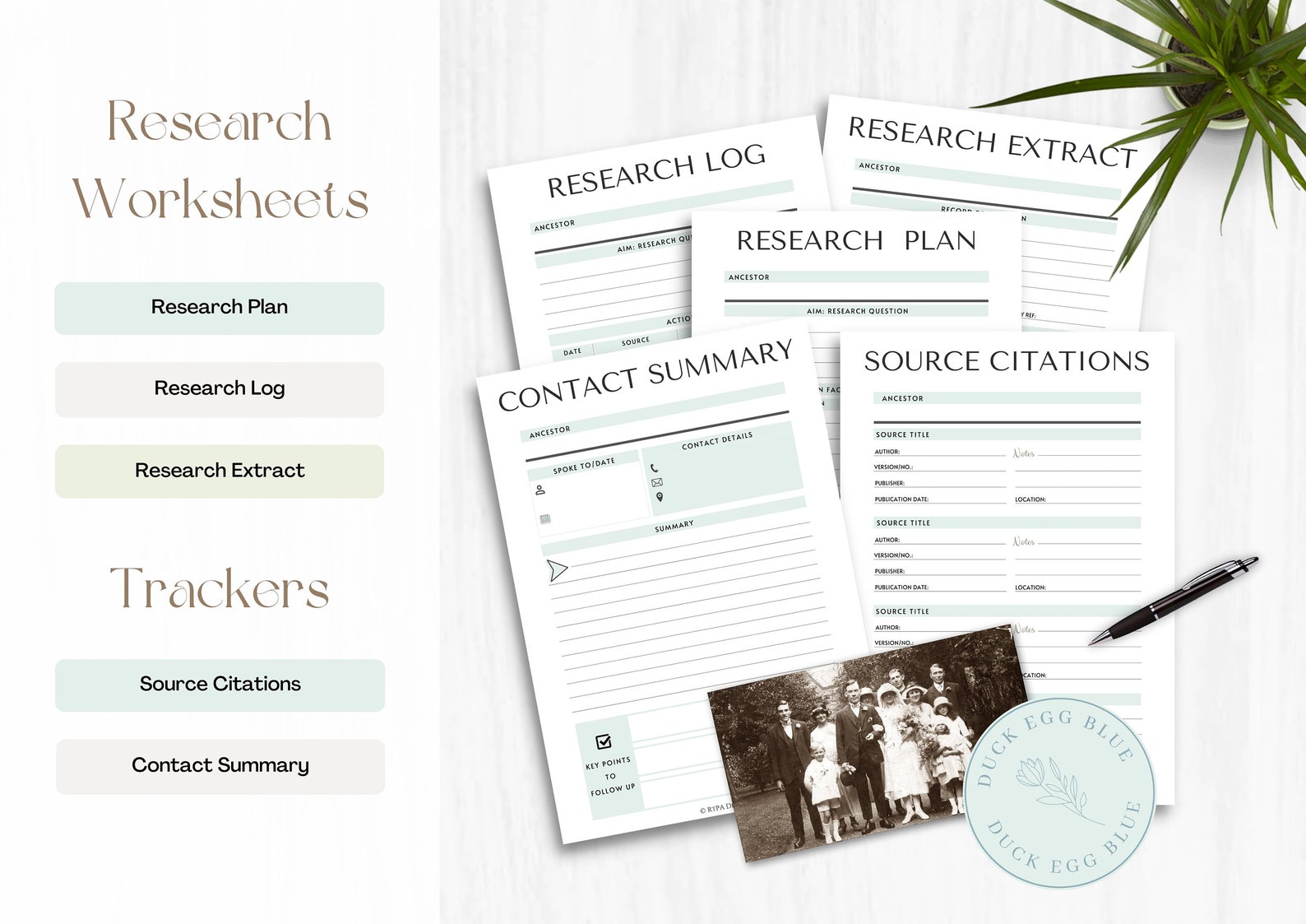Family History Beginner's Bundle | Worksheets | PDF | Genealogy | Blue ...