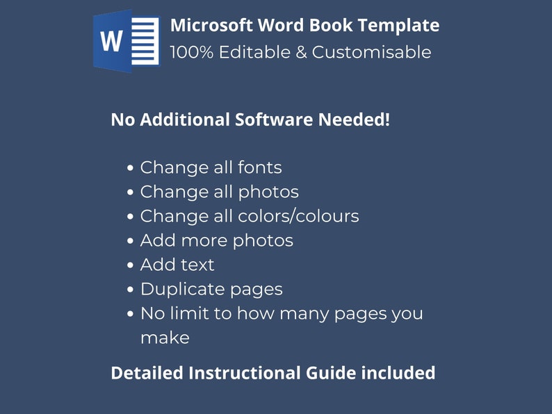 Our Family Book Template MS Word Instant Printable - Etsy