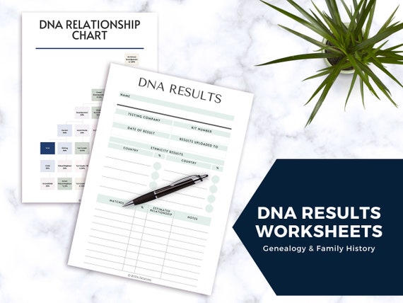 DNA Results Worksheet DNA Relationship Chart Family - Etsy