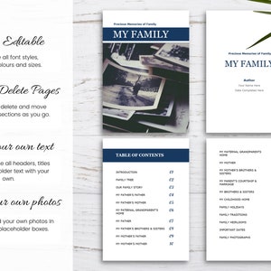 Our Family Book Template | MS Word | Instant Printable Download ...