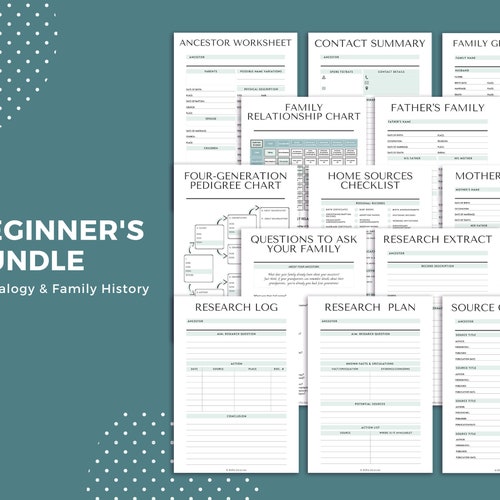Family History Worksheet Bundle Worksheets PDF Genealogy | Etsy