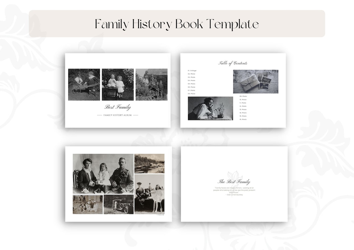 Family History Photo Book Template | Canva Template | Ancestry ...